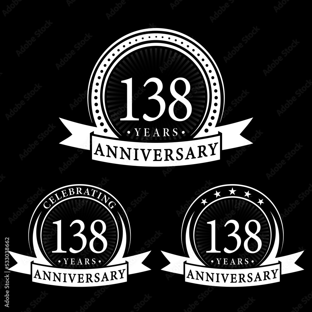 138 years anniversary logo collections. Set of 138th Anniversary ...