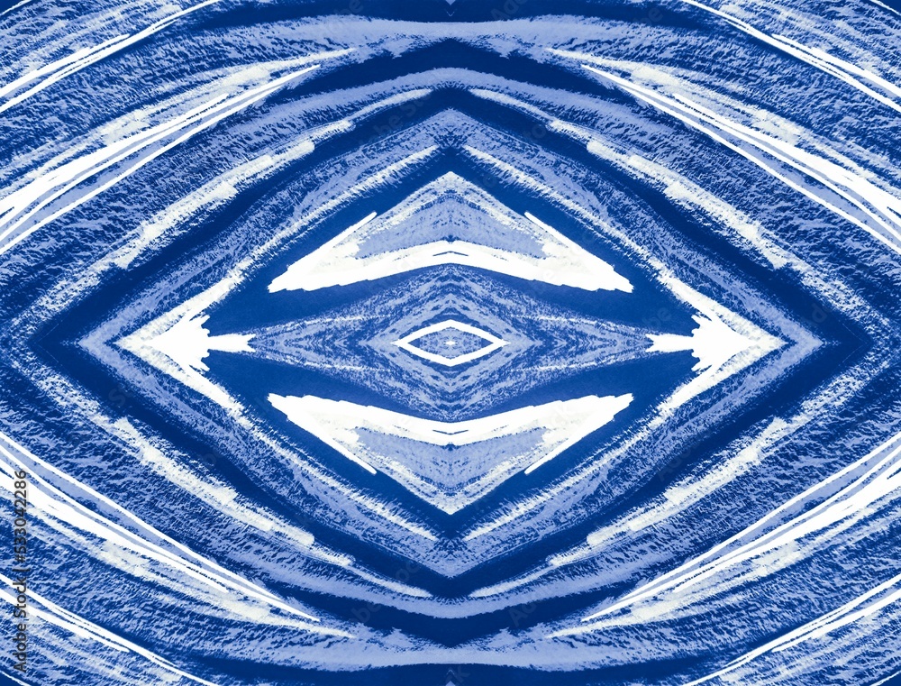 Pattern Seamless Skin. Indigo Zebra Painted. Indigo Tiger Seamless ...