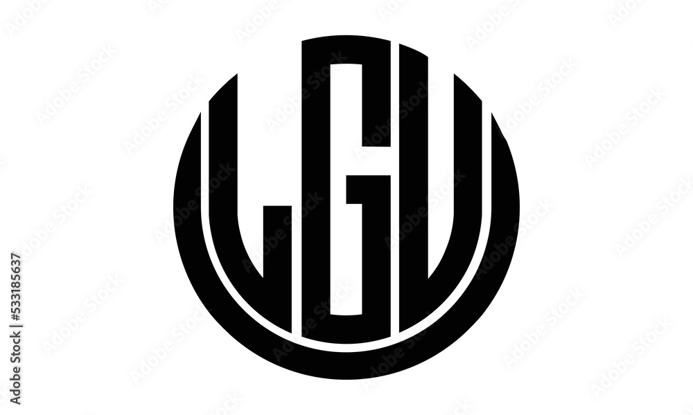 LGU shield in circle logo design vector template. lettermrk, wordmark ...