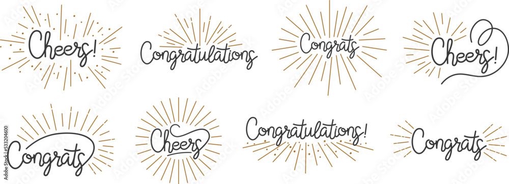 Congratulations typography lettering script. Congratulation business ...