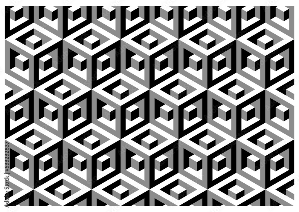 Vector de Stock Seamless vector 3D pattern with optical illusions ...