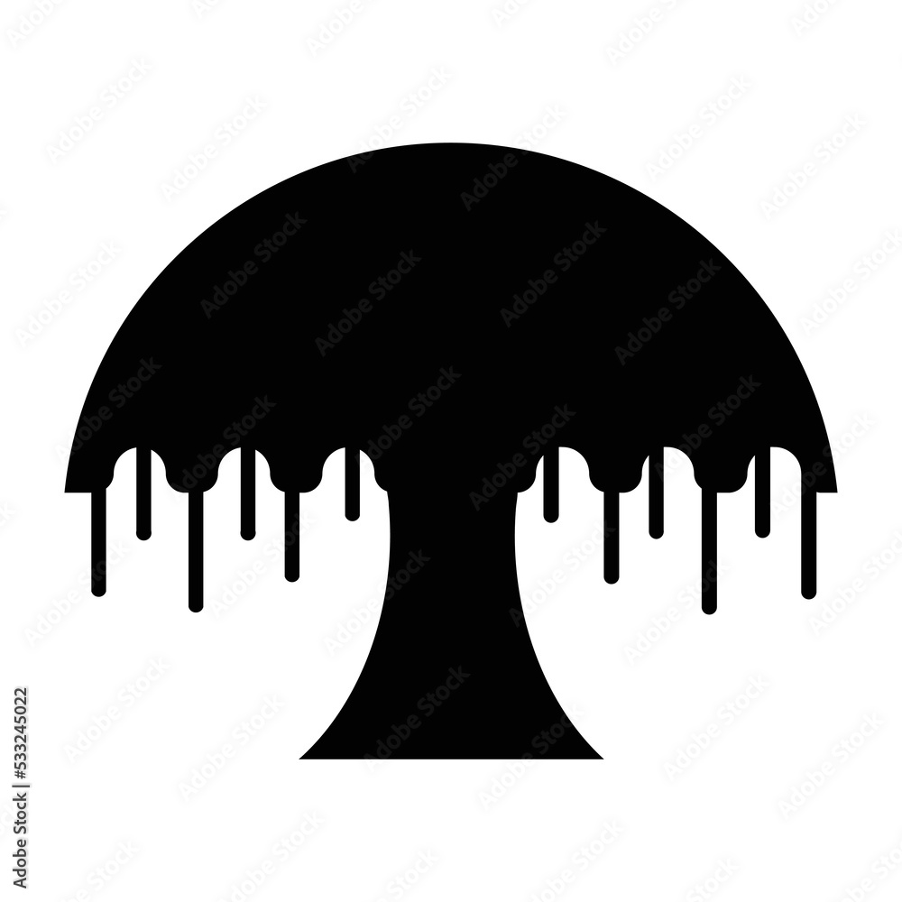 Stock-Vektorgrafik „Vector graphic of banyan tree. Banyan tree black ...