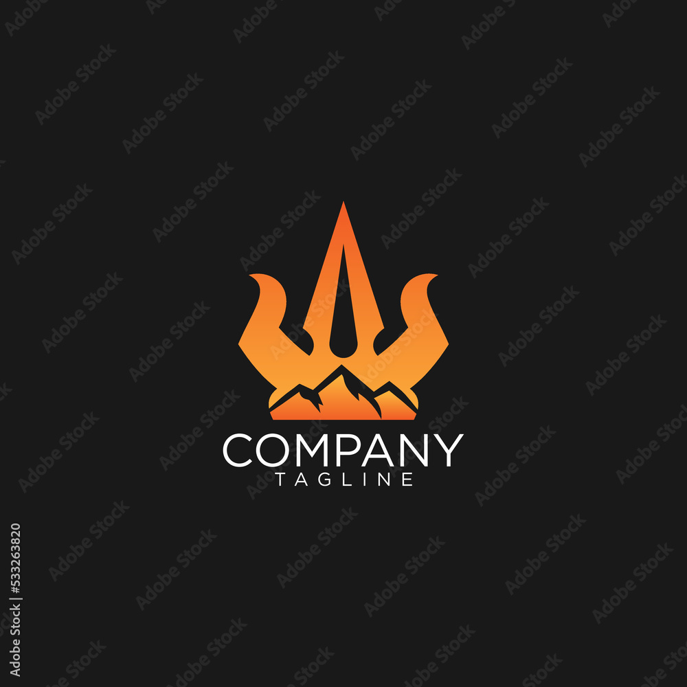 trishul logo design and premium vector templates Stock Vector | Adobe Stock