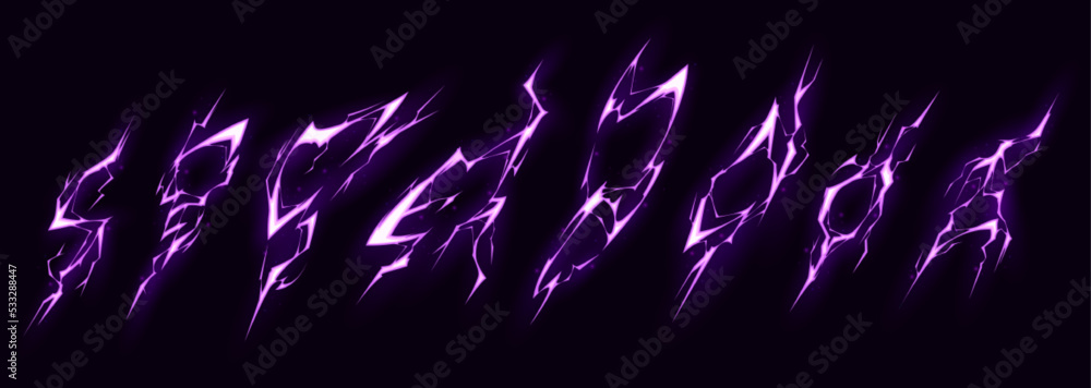 Lightning bolt hit into ground, vfx effect. Electric thunderbolt strike ...