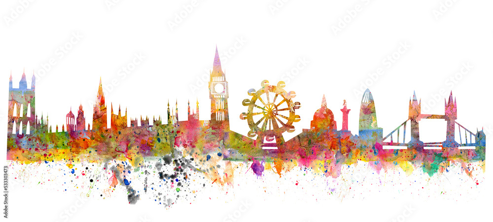 London skyline on transparent background Stock Illustration | Adobe Stock
