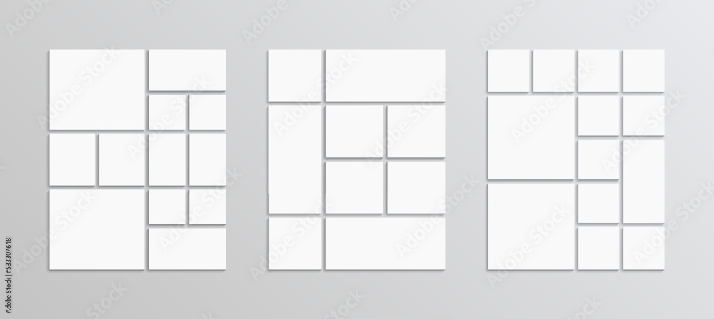 Photo collage template. Moodboard background. Mosaic pictures frame ...