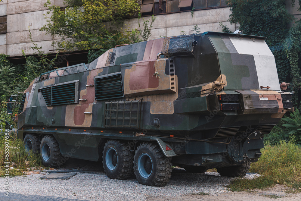 Stock-Foto „Military ambulance armored personnel carrier designed to ...