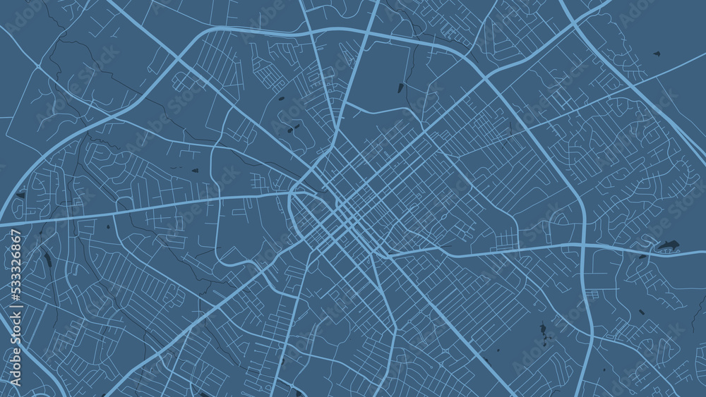 Detailed vector map poster of Lexington city, linear print map. Blue ...