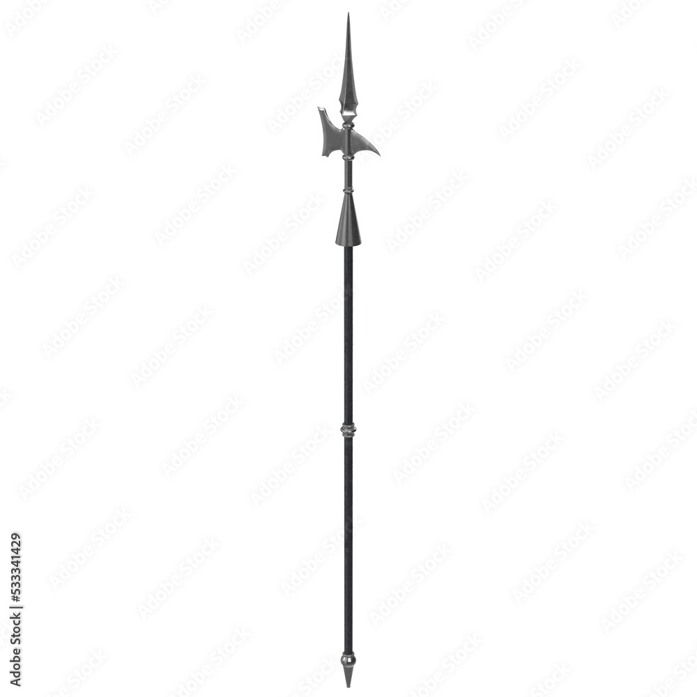 3d rendering illustration of a medieval halberd Stock Illustration ...