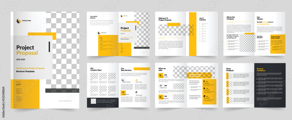 Proposal Template Design, Project Proposal Stock Vector | Adobe Stock