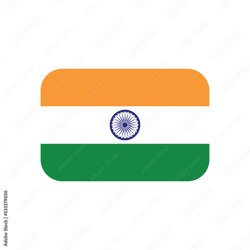 India flag icon set. Indian national flag logo. Circle country emblem ...