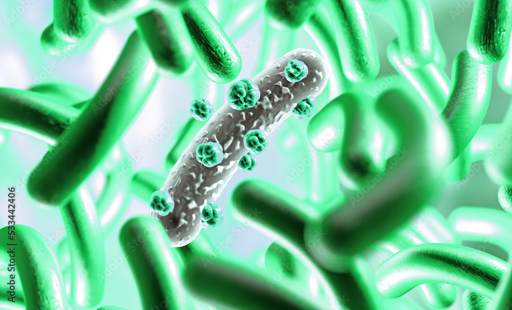 Stock-Illustration „Microbacterias y organismos bacterianos. fondo de ...