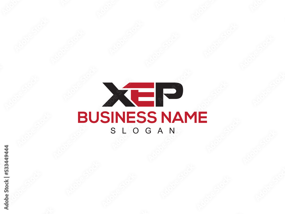 Professional Three Letter XEP x e p Logo Icon Vector Art With White ...