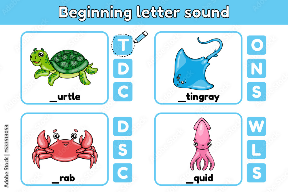 Educational game Find the missing letter for children. Worksheet for ...