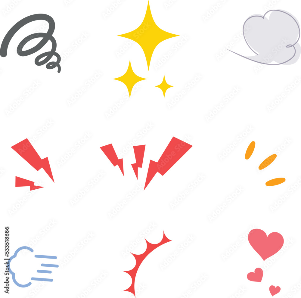 Set Comic bubbles and elements - Vector illustration.Emotions.Stock ...