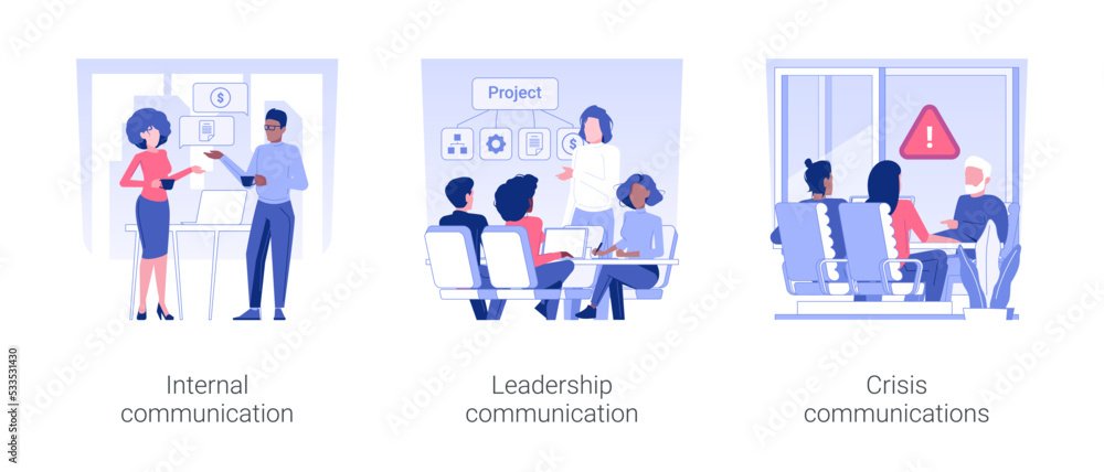 Business communication isolated concept vector illustration set ...
