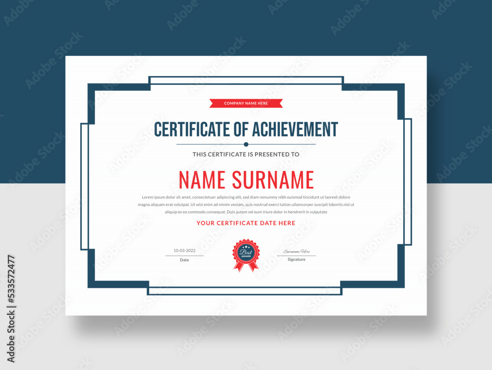 Clean Certificate of Appreciation template. Cool geometric design ...