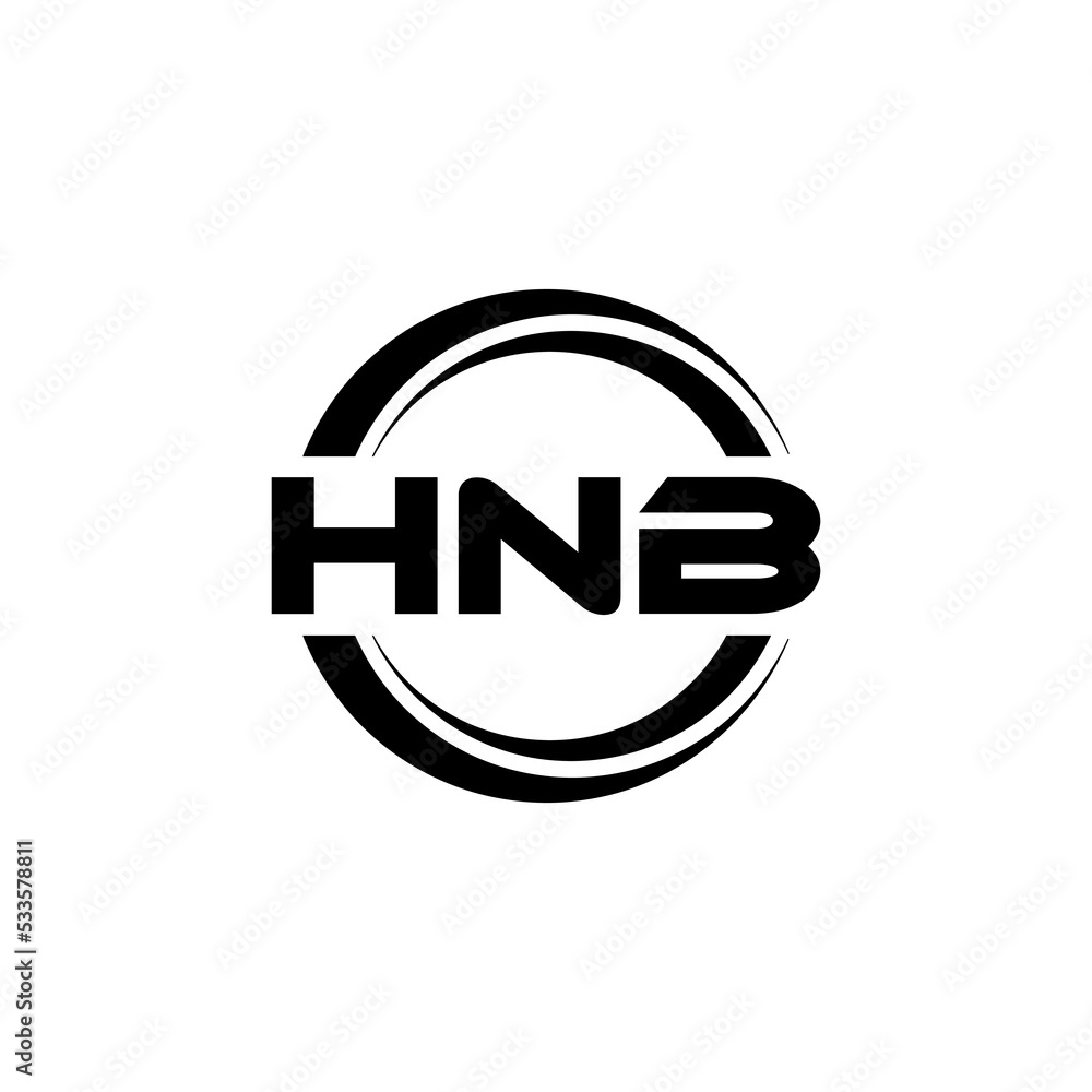 HNB letter logo design with white background in illustrator, vector ...