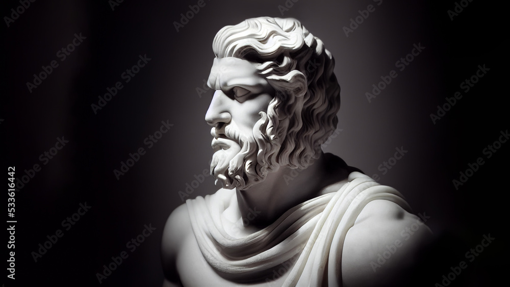 Illustration of a Renaissance marble statue of Heracles. He is the God ...