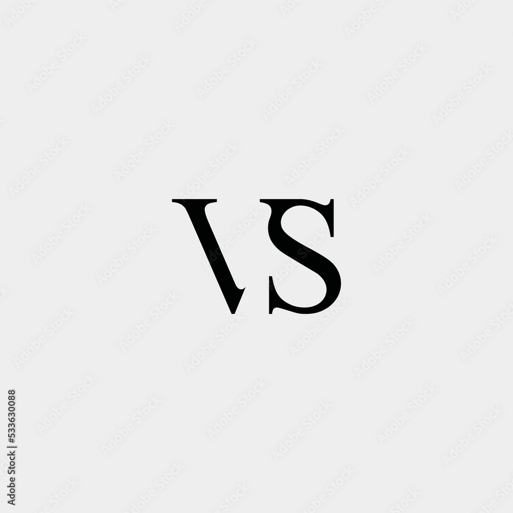 Initial VS vector logo design Stock Vector | Adobe Stock
