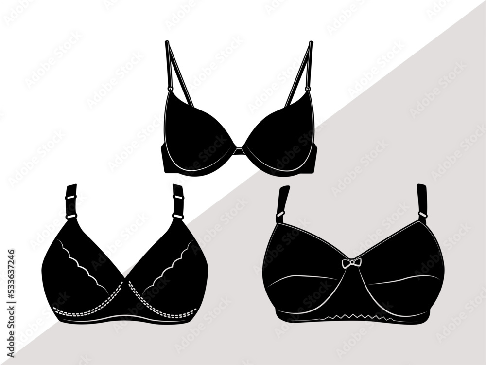Image vectorielle Stock Bra svg, bras svg, lingerie svg, bra template ...