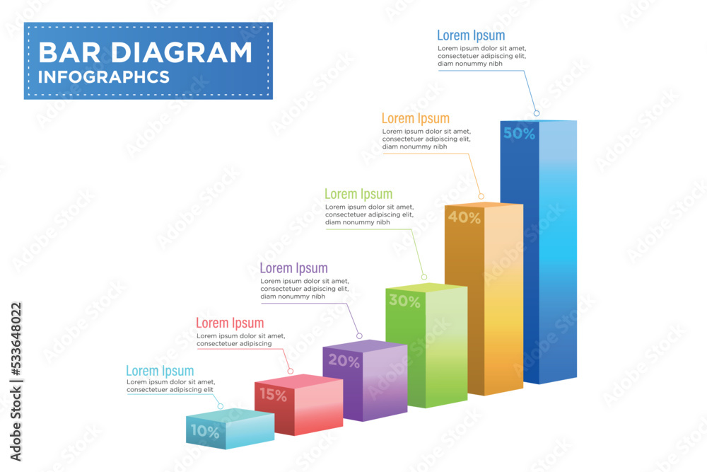 3d graph bar diagram chart for business statistics. Vector infographic ...