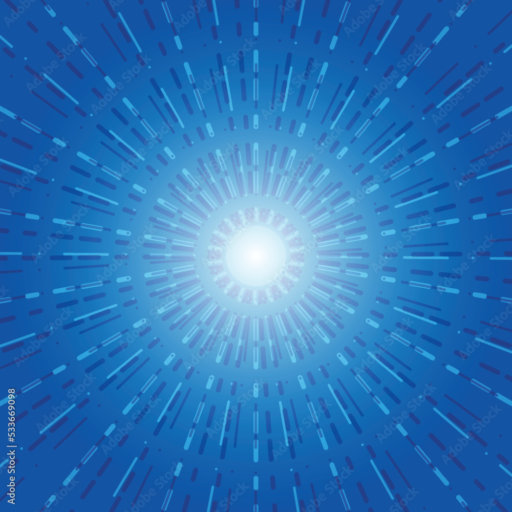 Light Blue Sunburst Pattern Background. Rays. Radial. Technology Banner ...