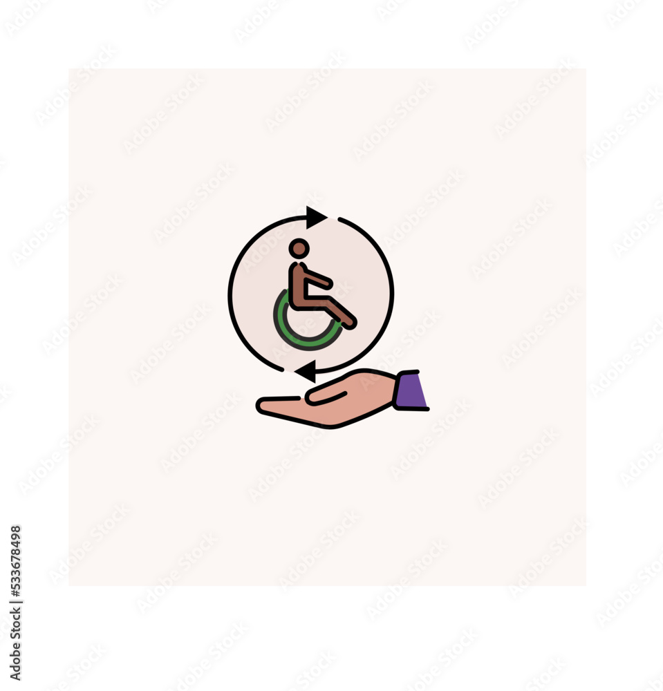 Icon and logo of inclusion, diversity and equality. Icon with a person ...