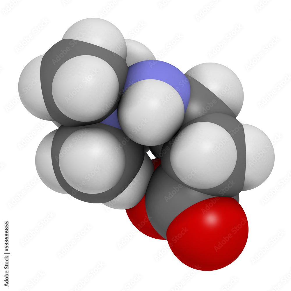 Meldonium anti-ischemic drug molecule. Used in treatment of angina and ...