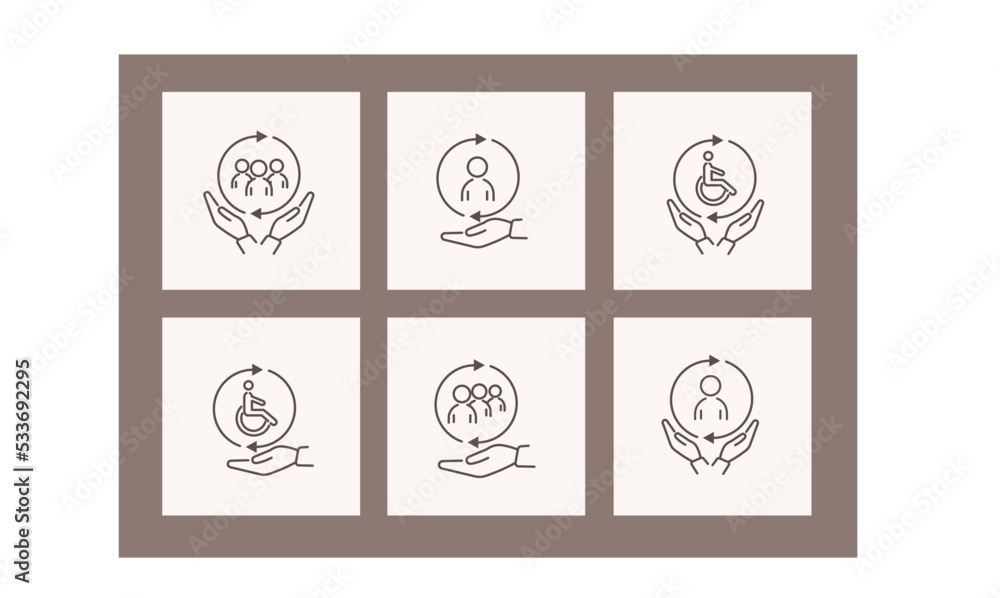 Image vectorielle Stock Inclusion, diversity and equality icons set ...