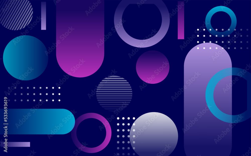 Blue modern geometric background. Retro graphic halftone elements with ... Blue modern geometric background. Retro graphic halftone elements with ...