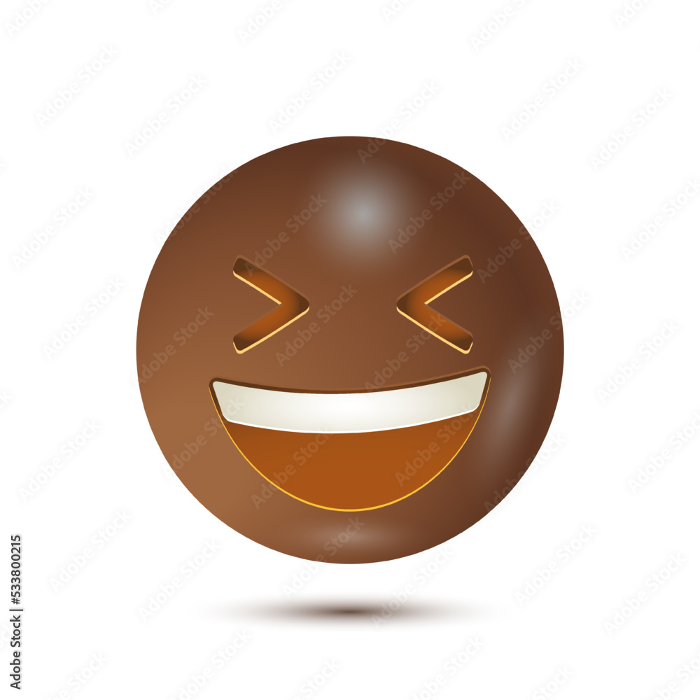 Grinning squinting face. funny yellow emoticon. emoji. isolated in ...