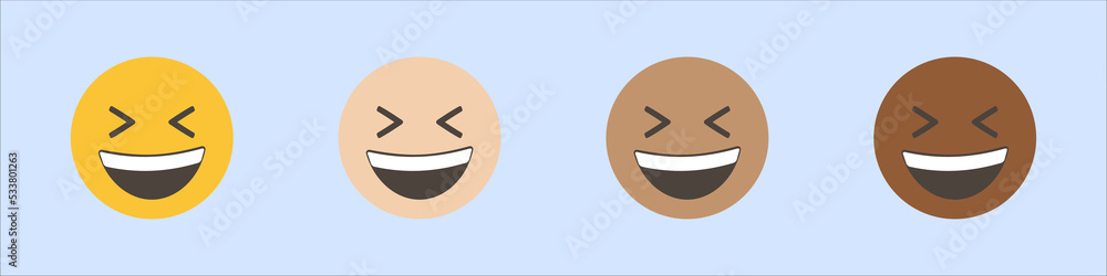 Grinning squinting face emoji. Vector illustration. realistic emoticon ...