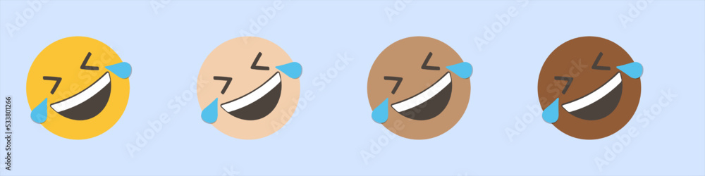 Rolling on the floor laughing. Vector illustration. realistic emoticon ...