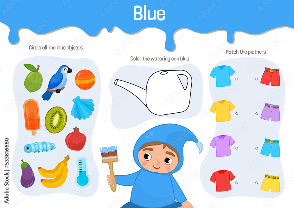 Stock-Vektorgrafik „Vector educational material for children. Worksheet ...