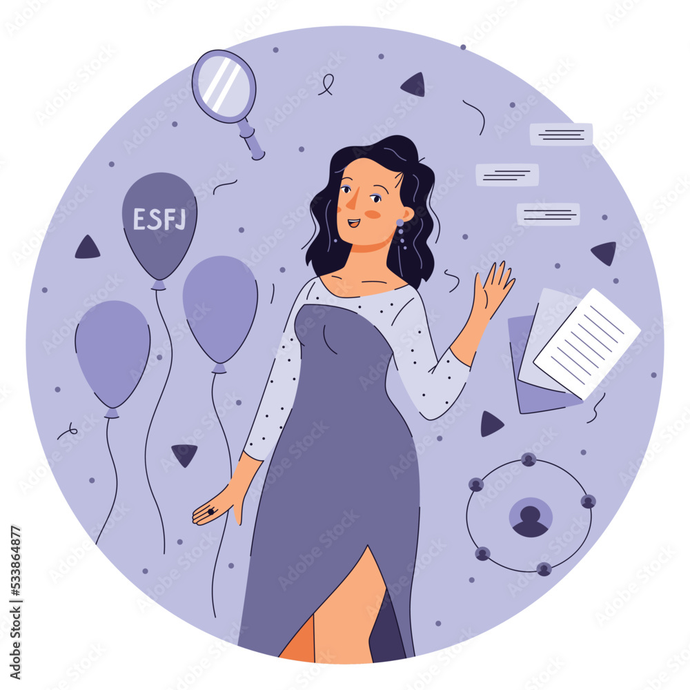 MBTI person types concept. Socionics mbti esfj Stock Vector | Adobe Stock