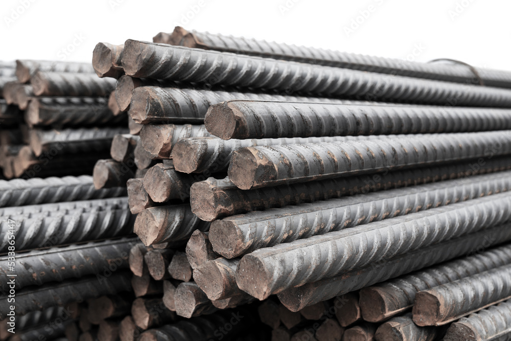 Construction fittings. Reinforcing wire. A pile of reinforcing wire ...