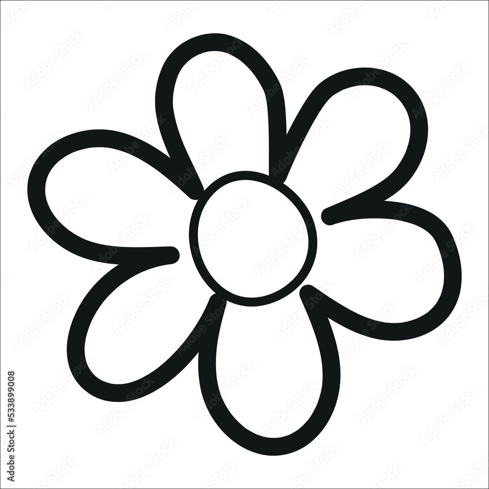 Simple pop flower vector clipart Stock Vector | Adobe Stock