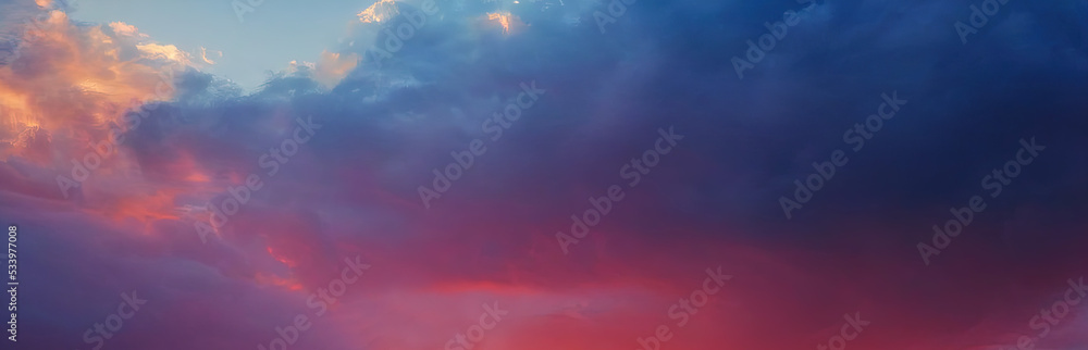 Banner Background Colorful Sky and Thick Cloud Cluster. Fantasy ...