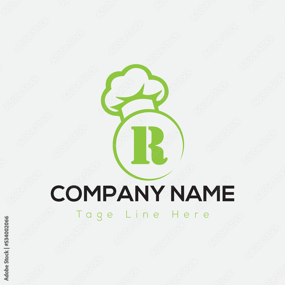 Chef Logo On Letter R Template. Restaurant On R Letter, Initial Food ...