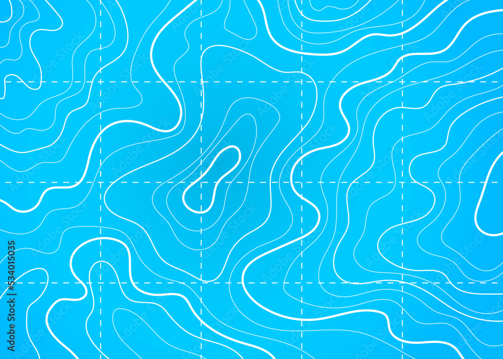 Vector de Stock Ocean, sea topographic map with vector line contours of ...