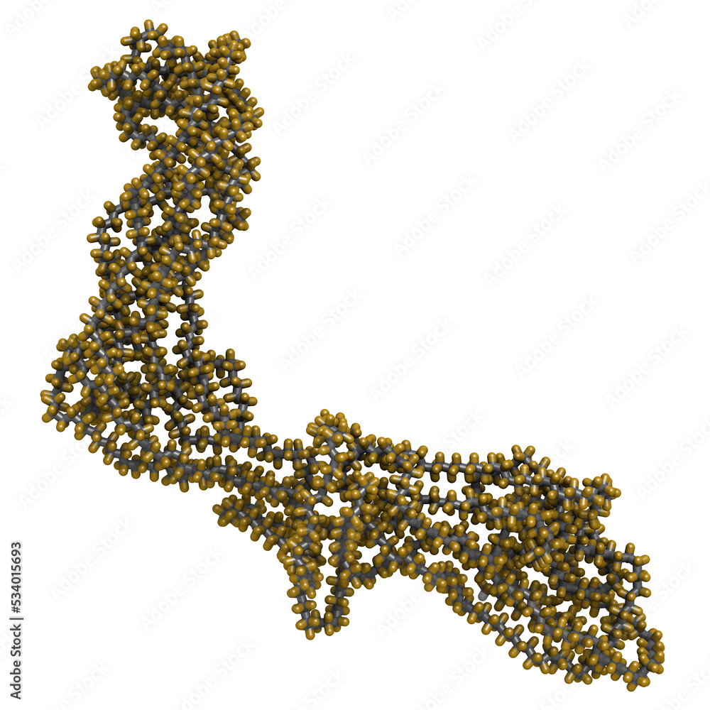 Polytetrafluoroethylene (PTFE) polymer, chemical structure. Used as ...