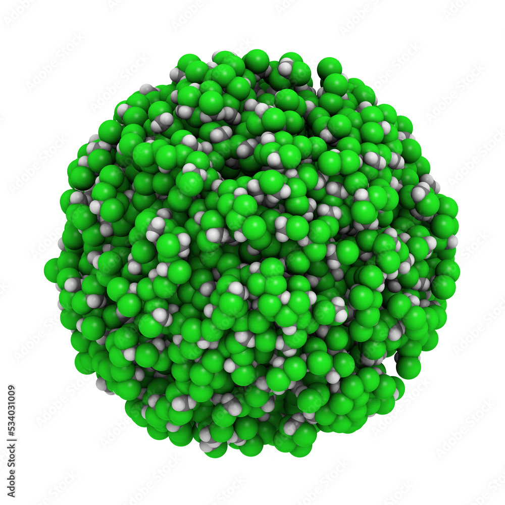 Dichloromethane (CH2Cl2, methylene chloride, DCM) molecules, liquid ...