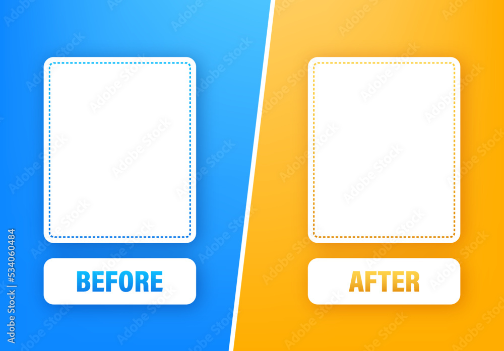 Colorful before and after frames. Vector illustration. Vector template ...