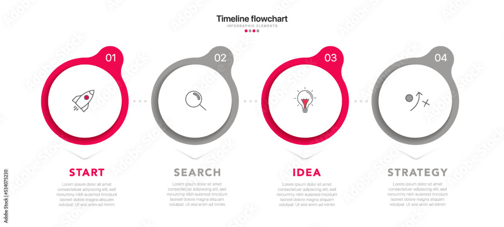 Timeline infographic design with 4 options or steps. Infographics for ...