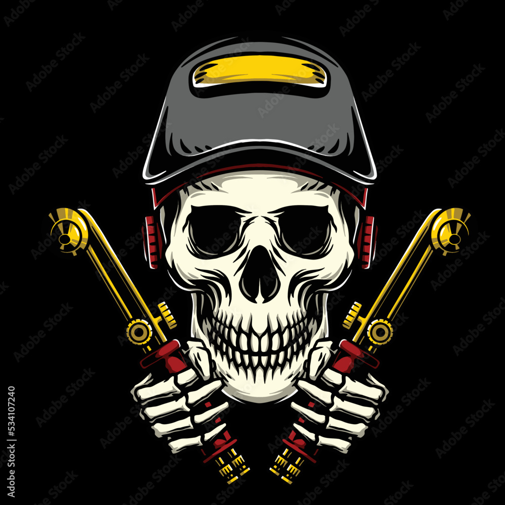 Welder skull illustration Stock Vector | Adobe Stock