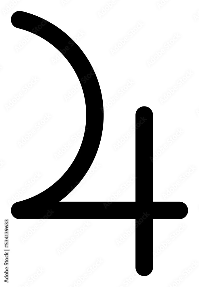Jupiter planet symbol. Astrological calendar. Zodiacal black and white ...