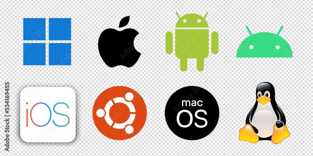 Image vectorielle Stock OS logo set : Windows, Mac OS, Android, Apple ... Image vectorielle Stock OS logo set : Windows, Mac OS, Android, Apple ...
