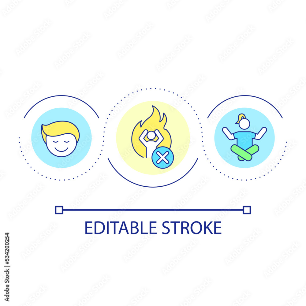 Coping with stress loop concept icon. Find balance and harmony in life ...