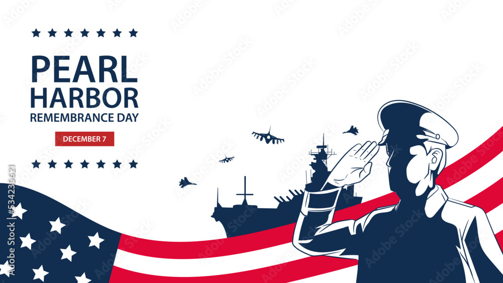 National Pearl Harbor Remembrance Day background with copy space area ...